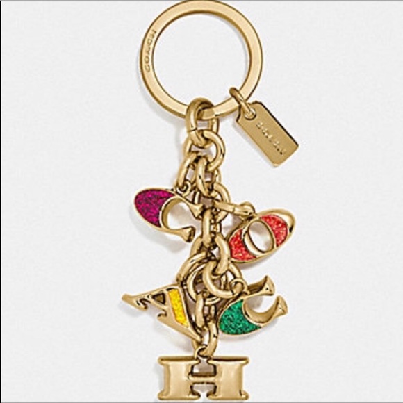 Coach | Accessories | Coach Letters Multi Mix Keychain Fob F4679 | Poshmark
